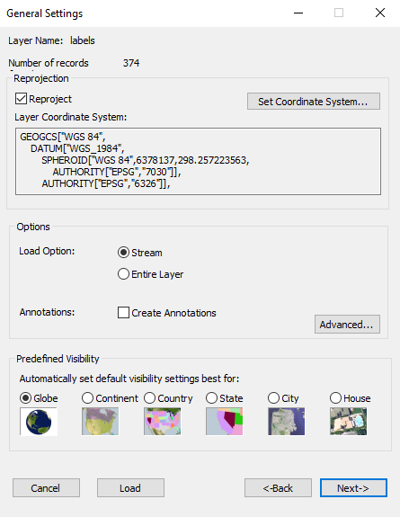 Selecting General Layer Settings